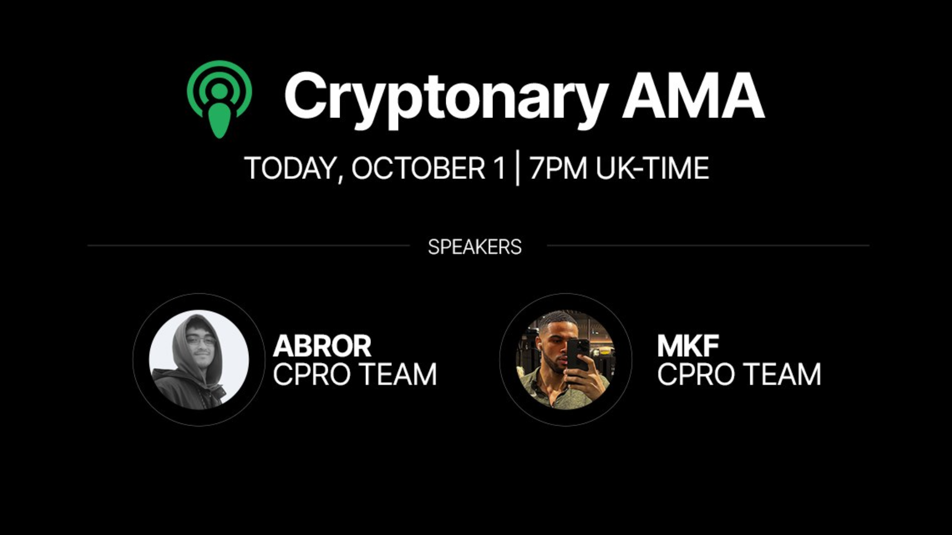 AMA with Mal and Abror: 1st October - Cryptonary